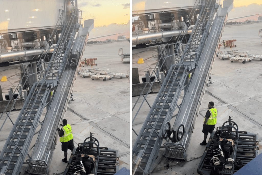 American Airlines Baggage Handlers Seen Throwing a Passenger's ...