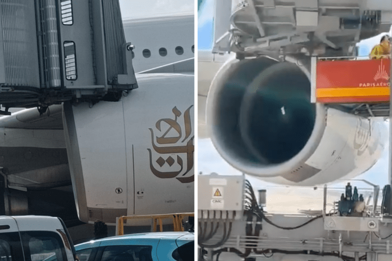 Emirates Airbus A380 Damaged After Airbridge Collides With Engine at ...